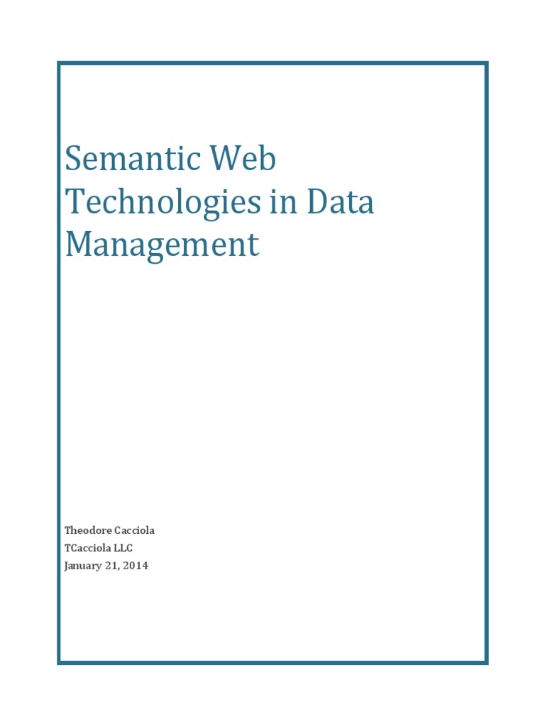 Semantic Web Technologies in Data Management | PDF | Semantic Web | Resource Description Framework