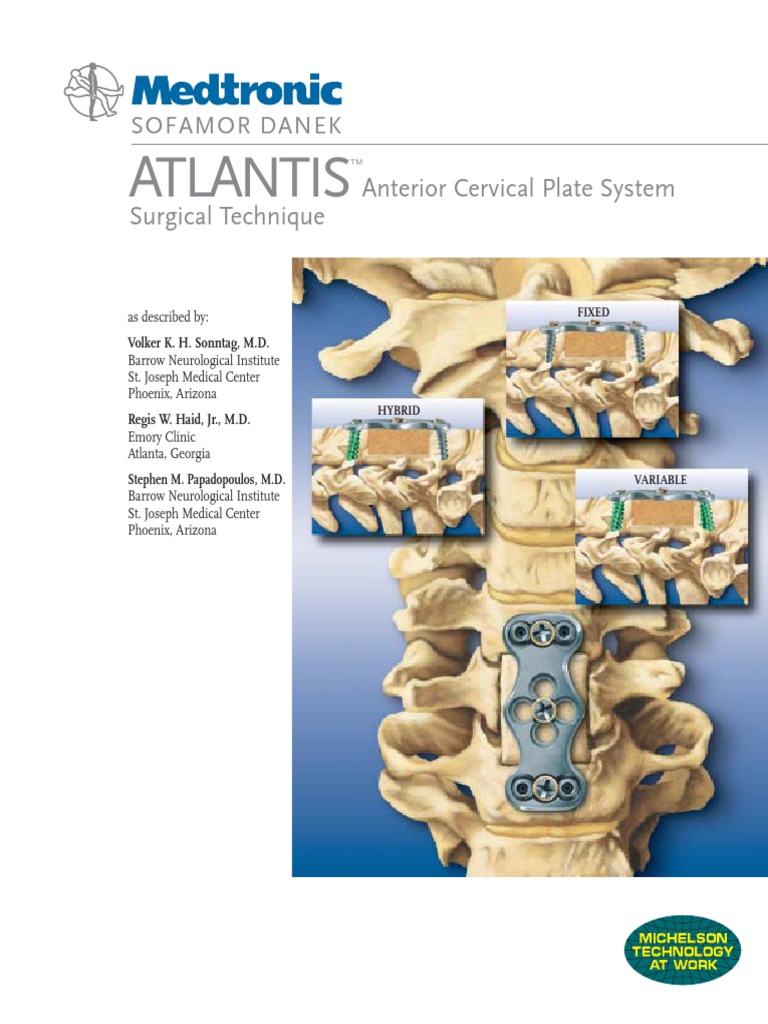 Placa Cervical Anterior Atlantis | PDF | Vertebral Column | Vertebra