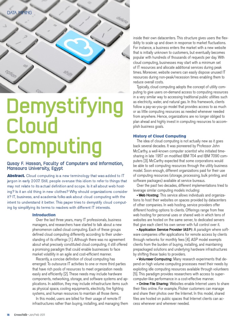 Demystifying Cloud Computing | PDF