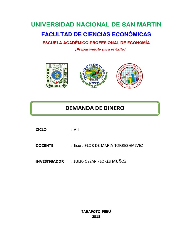 La Demanda de Dinero | PDF | La política monetaria | Demanda de dinero
