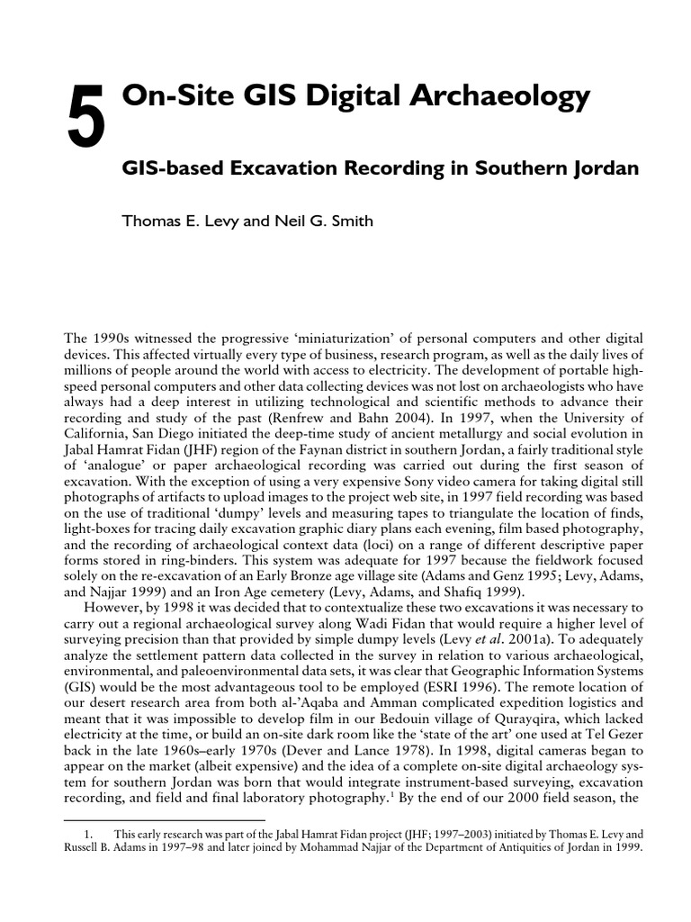 On Site Digital Archaeology - GIS-based Excavation Recording in ...