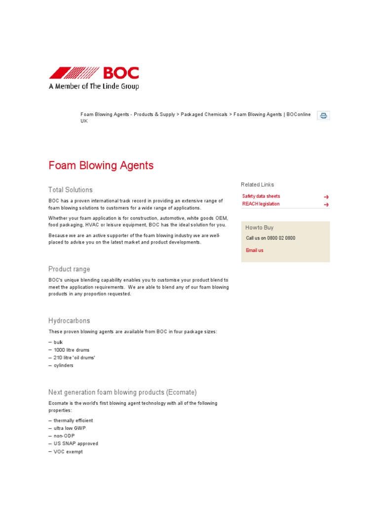 Foam Blowing Agents Solutions Guide | PDF | Polyurethane | Foam