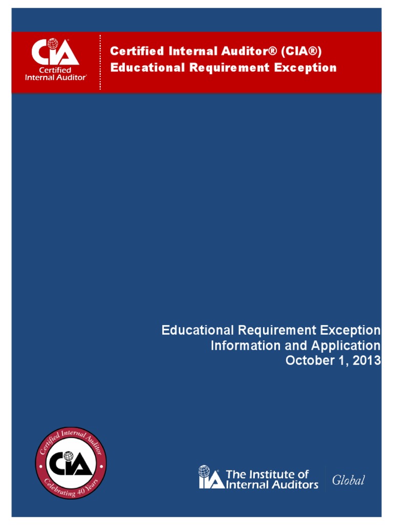 CIA Educational Requirement Exception Information and Application | PDF ...