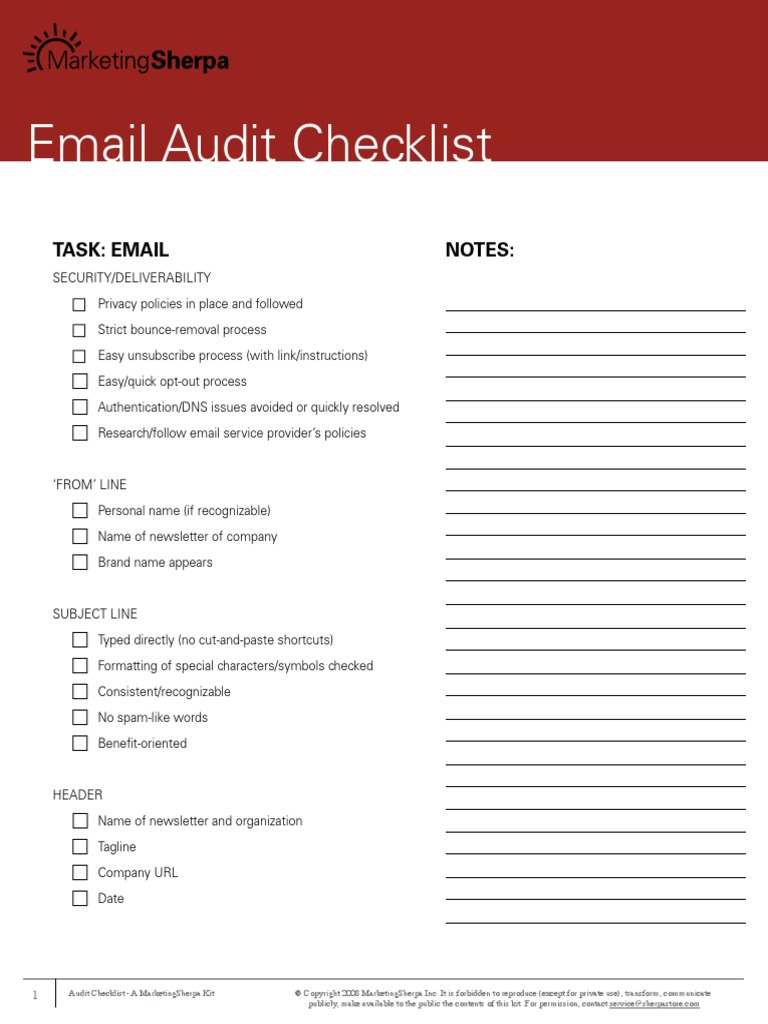 Audit Checklist | PDF | Email | Cyberspace