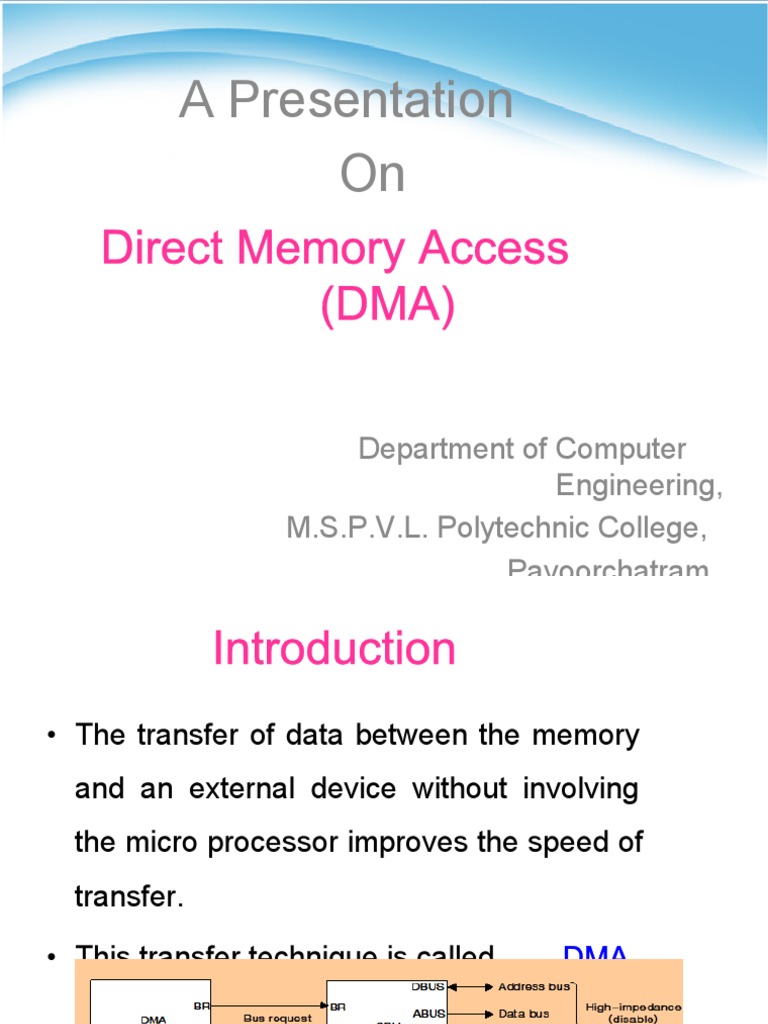 Direct Memory Access (DMA) | PDF | Input/Output | Manufactured Goods