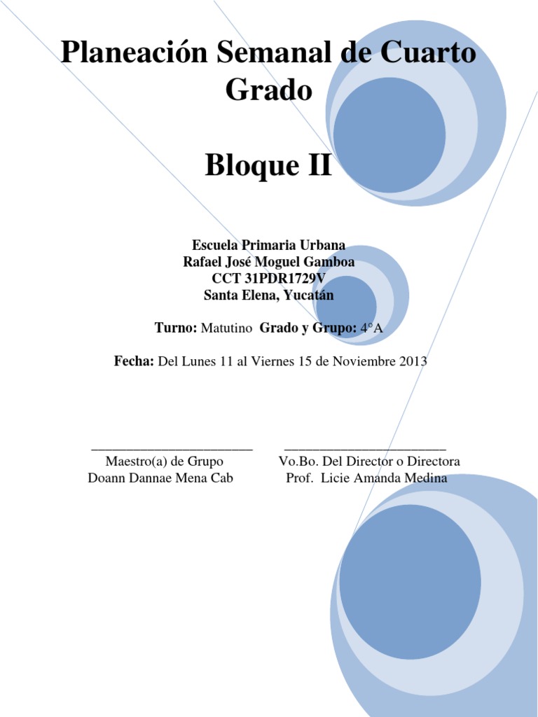 Planeación Semanal de Cuarto Grado | PDF | México | Libertad