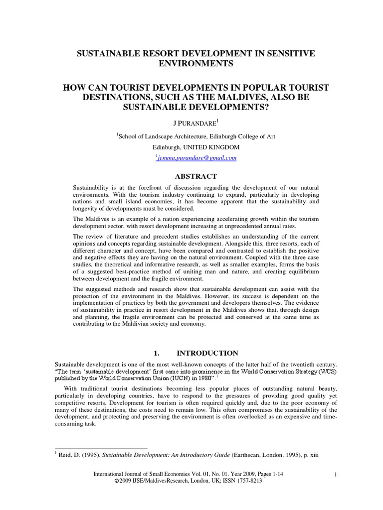 Sustainable Resort Development in Maldives | PDF | Sustainability ...