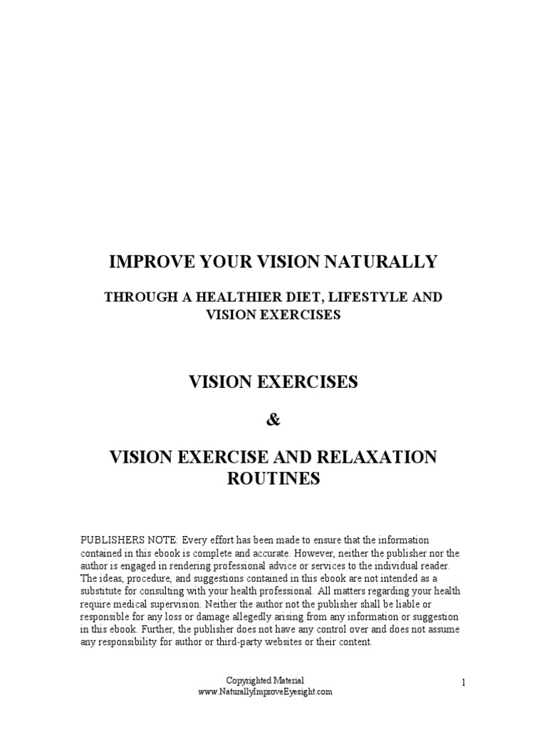 Improve Your Vision | PDF | Relaxation (Psychology) | Human Eye