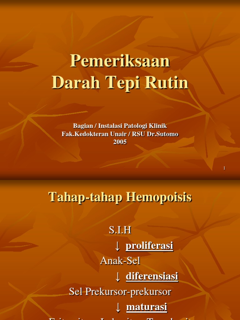 Pemeriksaan Darah Tepi Rutin | PDF