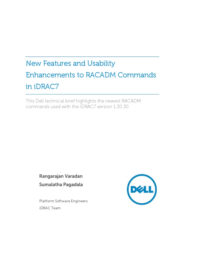 New Features and Usability Enhancements To Racadm Commands in Idrac7 ...