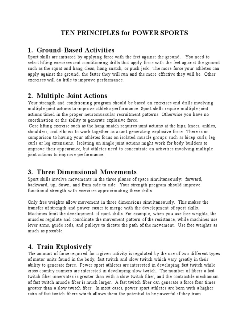10 Principles Handout For Mega Clinics | PDF | Weight Training ...