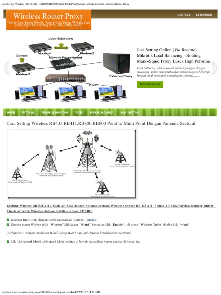 Cara Setting Wireless RB433, RB411, RB800, RB600 Point To Multi Point ...