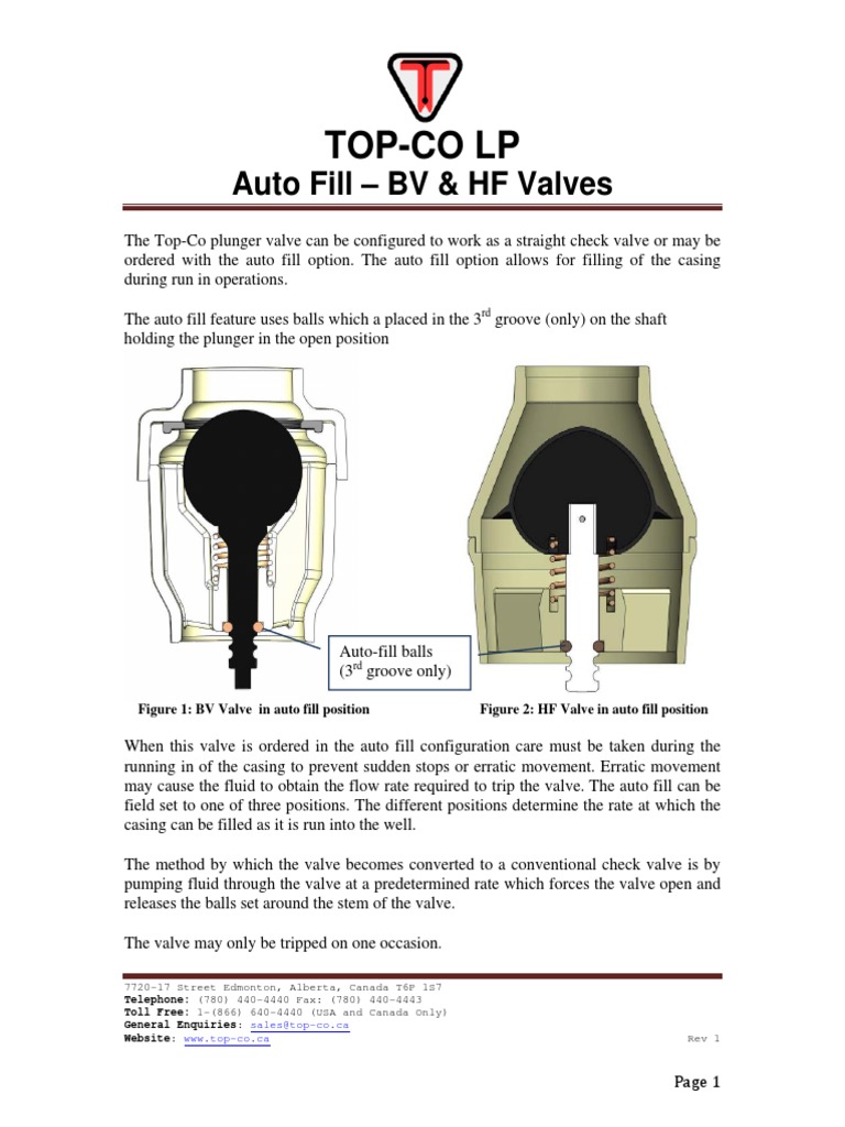 Auto Fill Configuration for BV & HF Valves | PDF | Valve | Gas Technologies