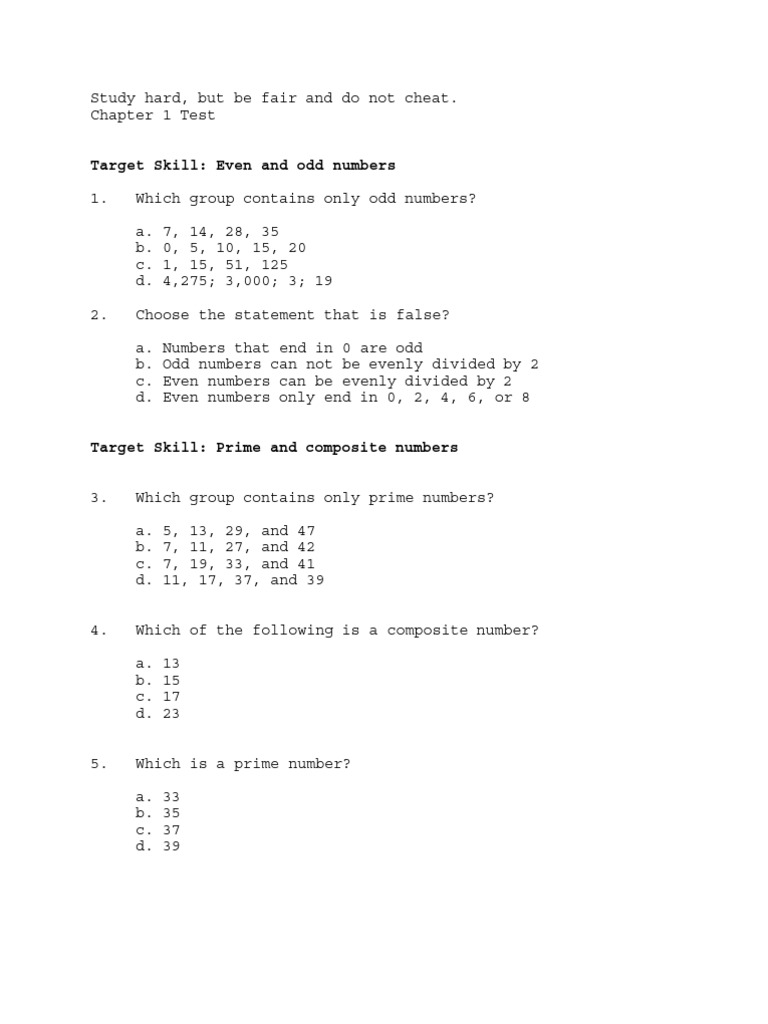 Chapter 1 Test Final | PDF