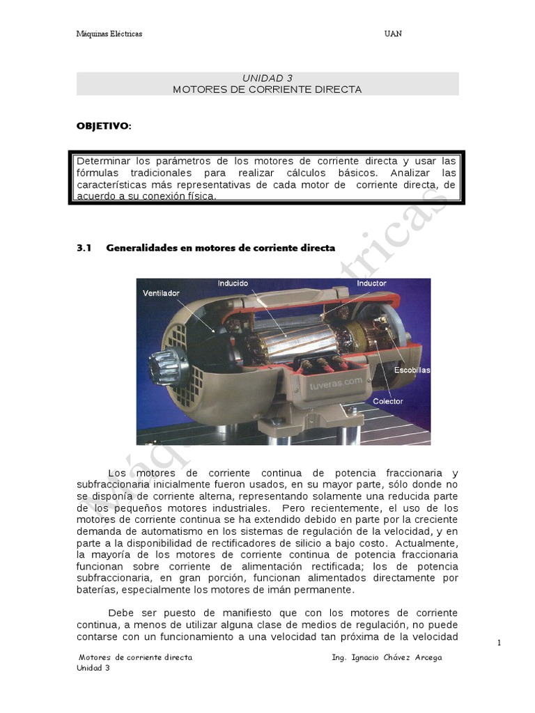 UNIDAD 3. Motores de Corriente Directa | PDF | Corriente eléctrica ...