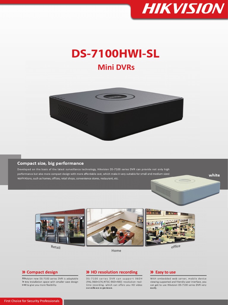 Hikvision DS-7104 7108 7116hwi-Sl | PDF | Digital Video Recorder | Video