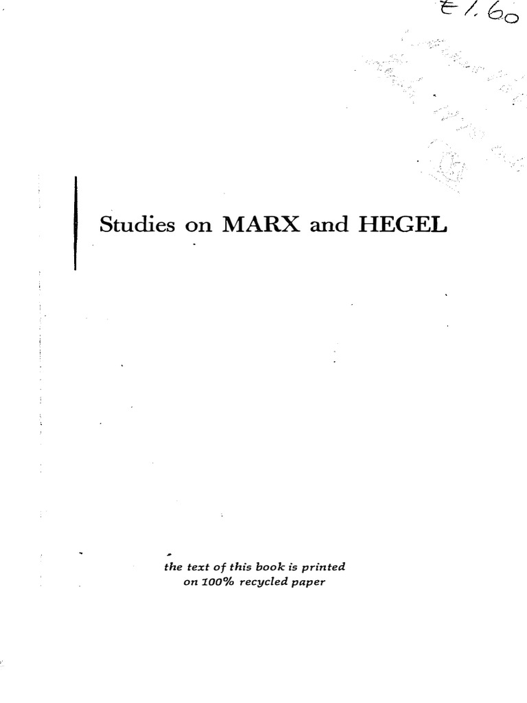 Jean Hyppolite Studies On Marx Hegel 1969 | PDF | Georg Wilhelm ...