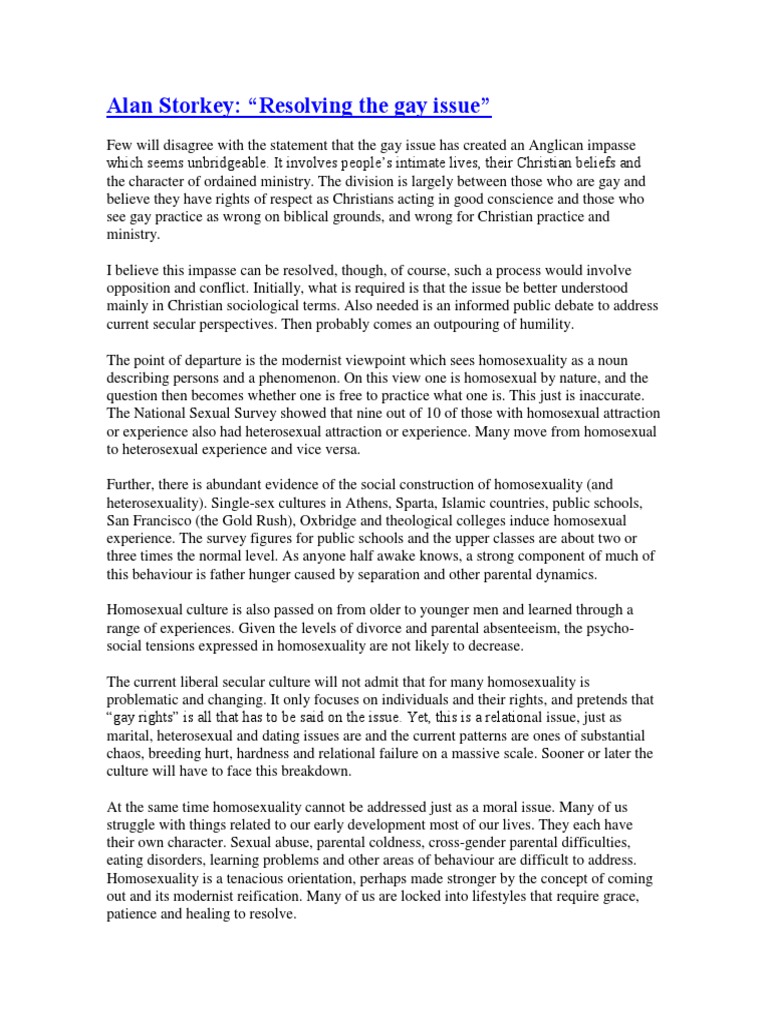 Alan Storkey | PDF | Heterosexuality | Homosexuality