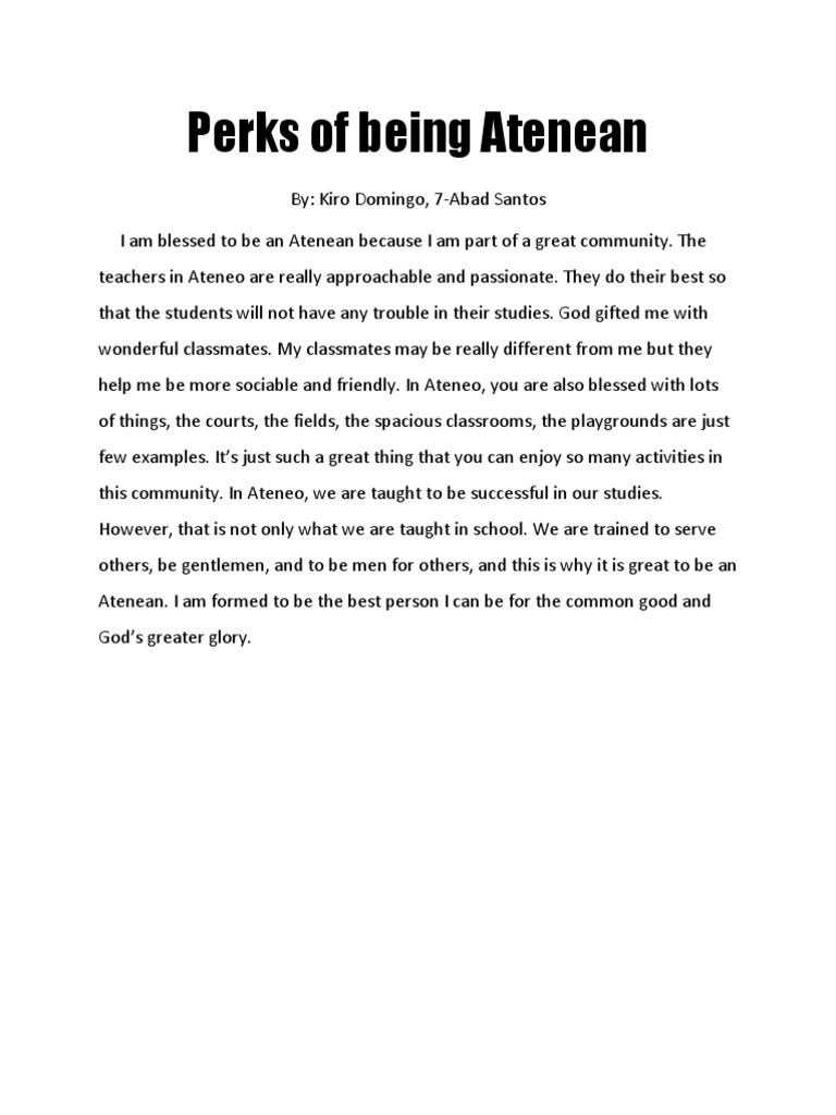 Benefits of Being an Atenean | PDF | Career & Growth | Wellness