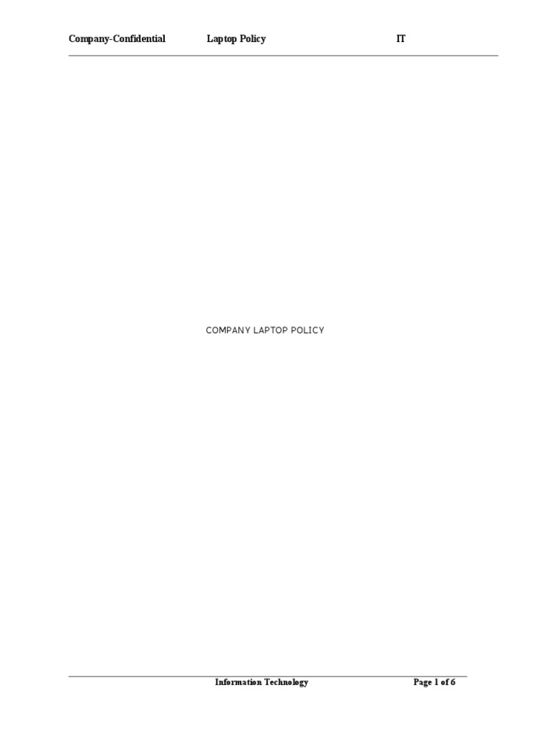 Company Laptop Policy - Template | PDF | Justice | Crime & Violence