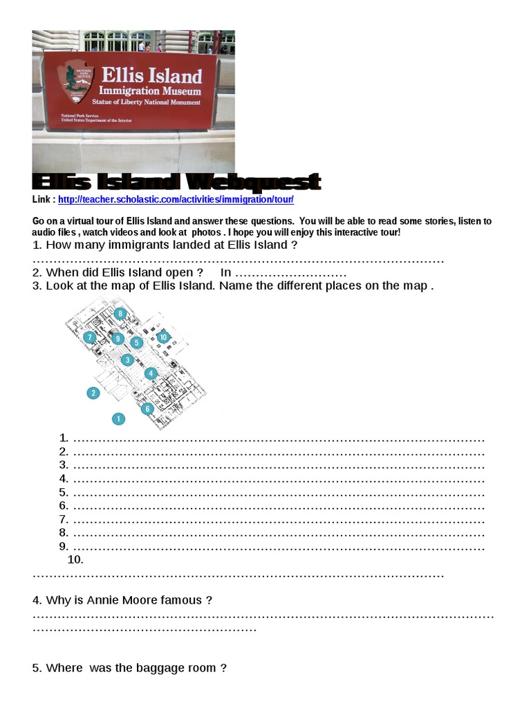 Ellis Island Virtual Tour Quiz | PDF | Social Science | Foreign ...