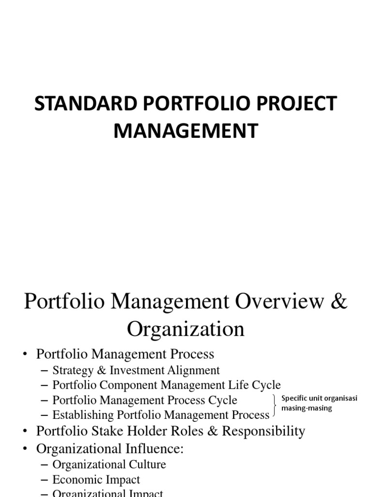 Standard Portfolio Management Guide | PDF | Strategic Planning | Risk