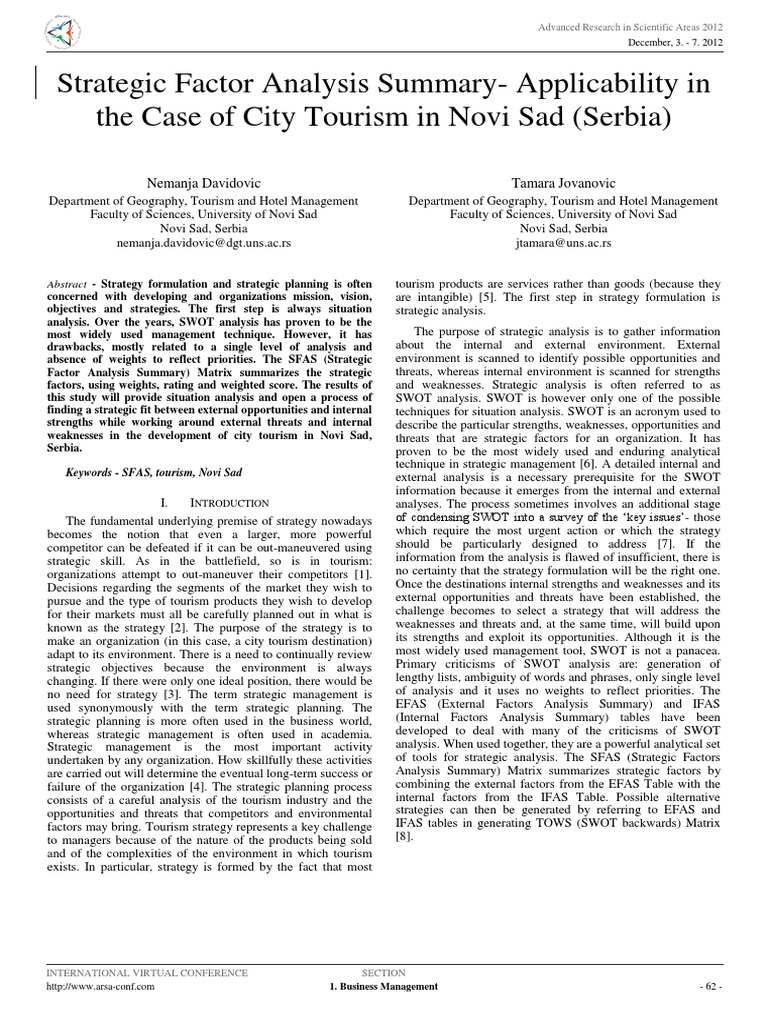 Strategic Factor Analysis | PDF | Swot Analysis | Strategic Management