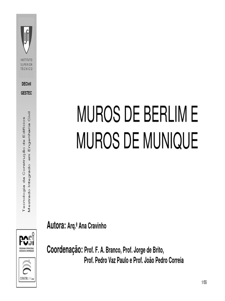 10 Muros de Berlim e Muros de Munique - 13 Aula Teórica | PDF ...