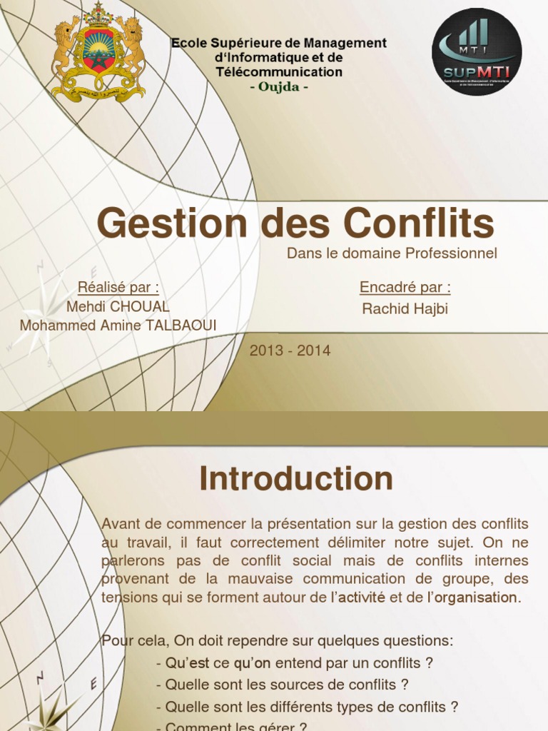 Gestion Des Conflits | PDF | Conflits (Processus) | Conflit d'intérêt