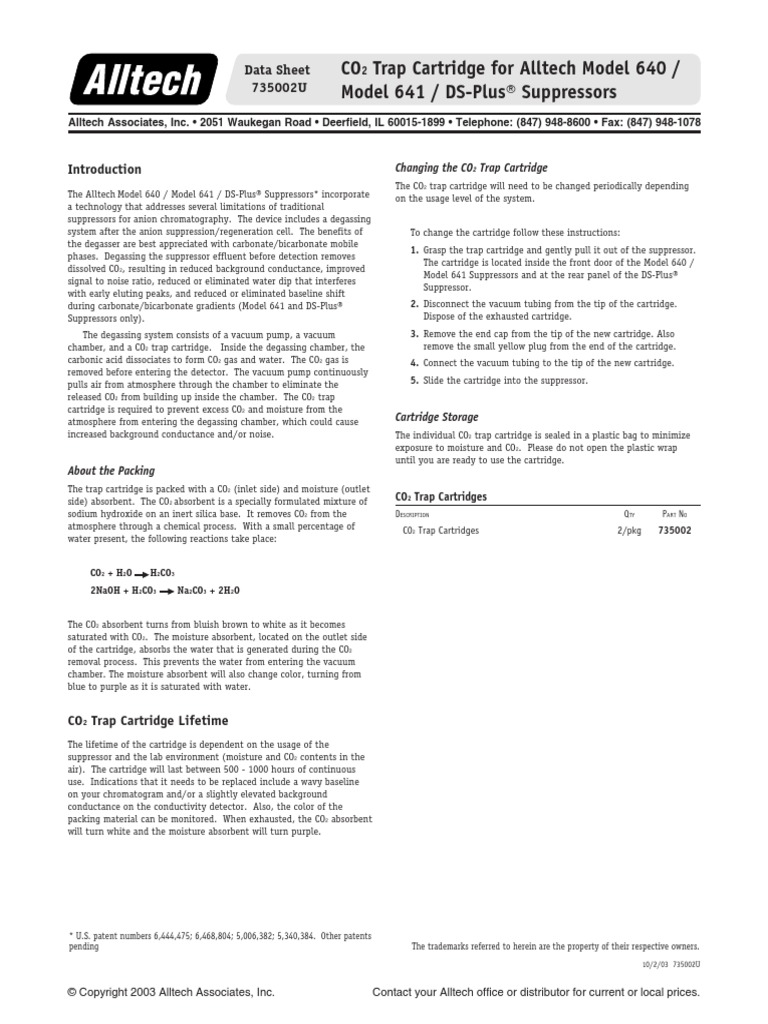 CO2 Trap Cartridge | PDF | Carbon Dioxide | Vacuum
