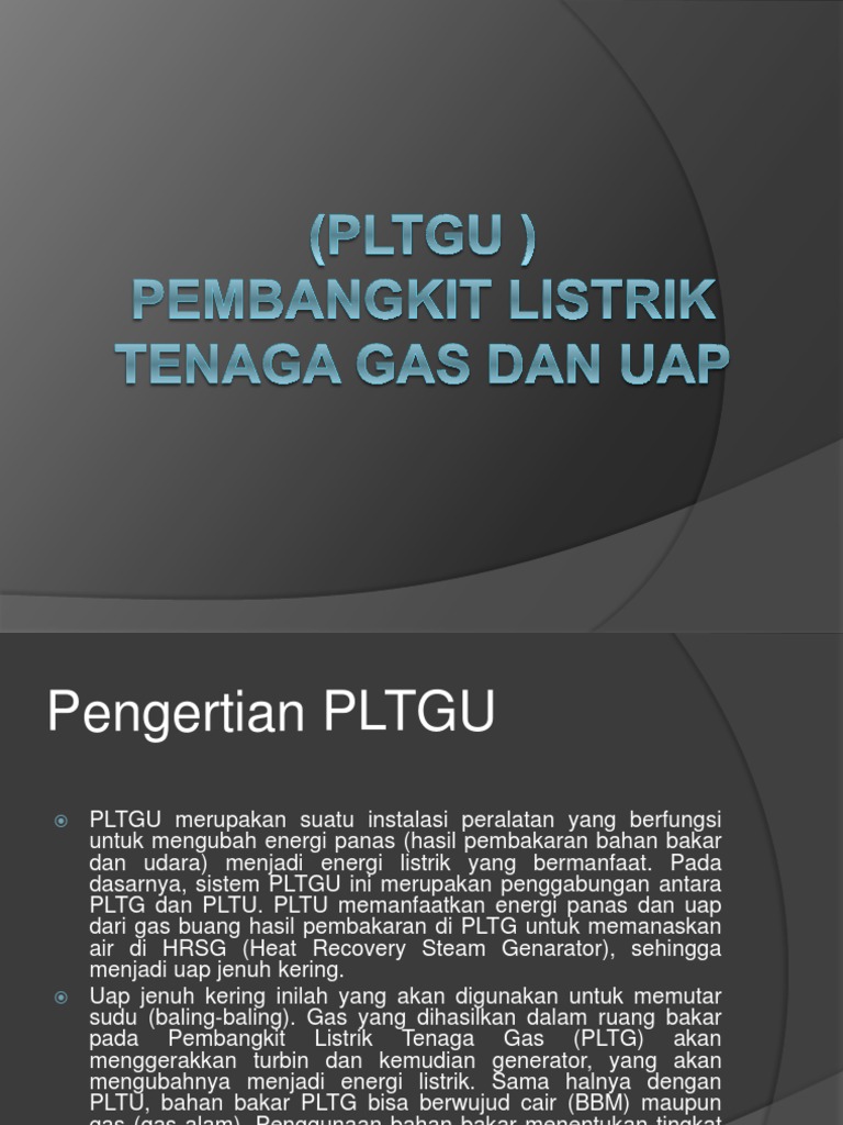 Pengertian dan Prinsip Kerja PLTGU | PDF