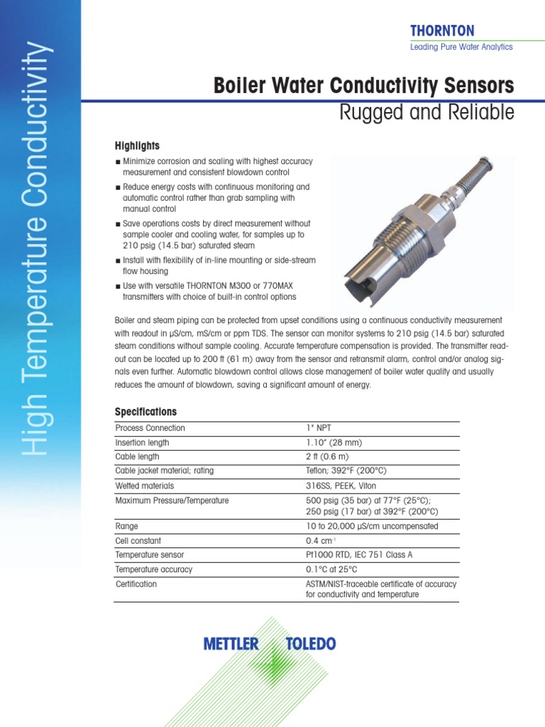 Flyer - Boiler Water Conductivity Sensor | Download Free PDF | Sensor ...
