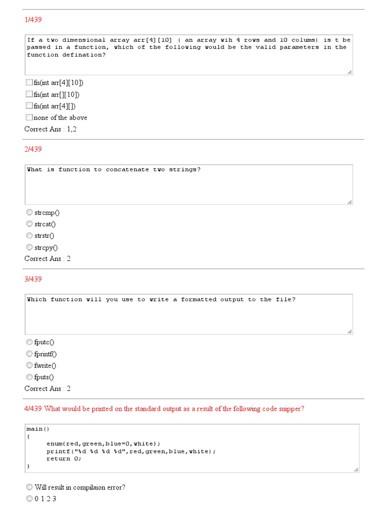 C Programming Mcq Pdf C Programming Language Pointer Computer Programming 4365