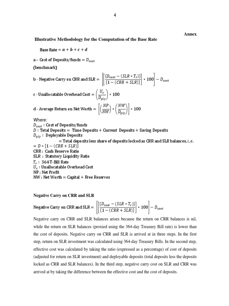 Base Rate Calculation Methodology | PDF | Finance & Money Management ...