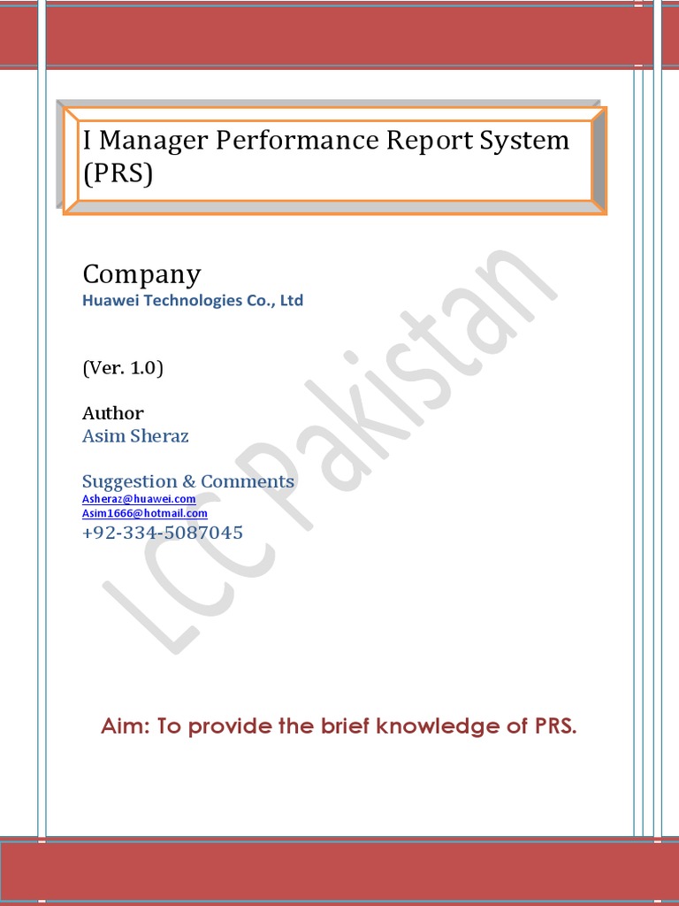 Performance Report System Prs Pdf Program Optimization