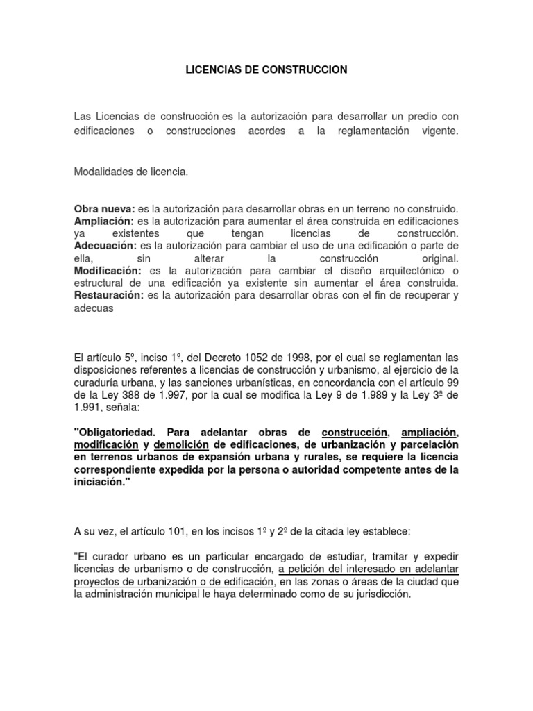 Licencias de Construccion .. | Urbanismo | Planificación