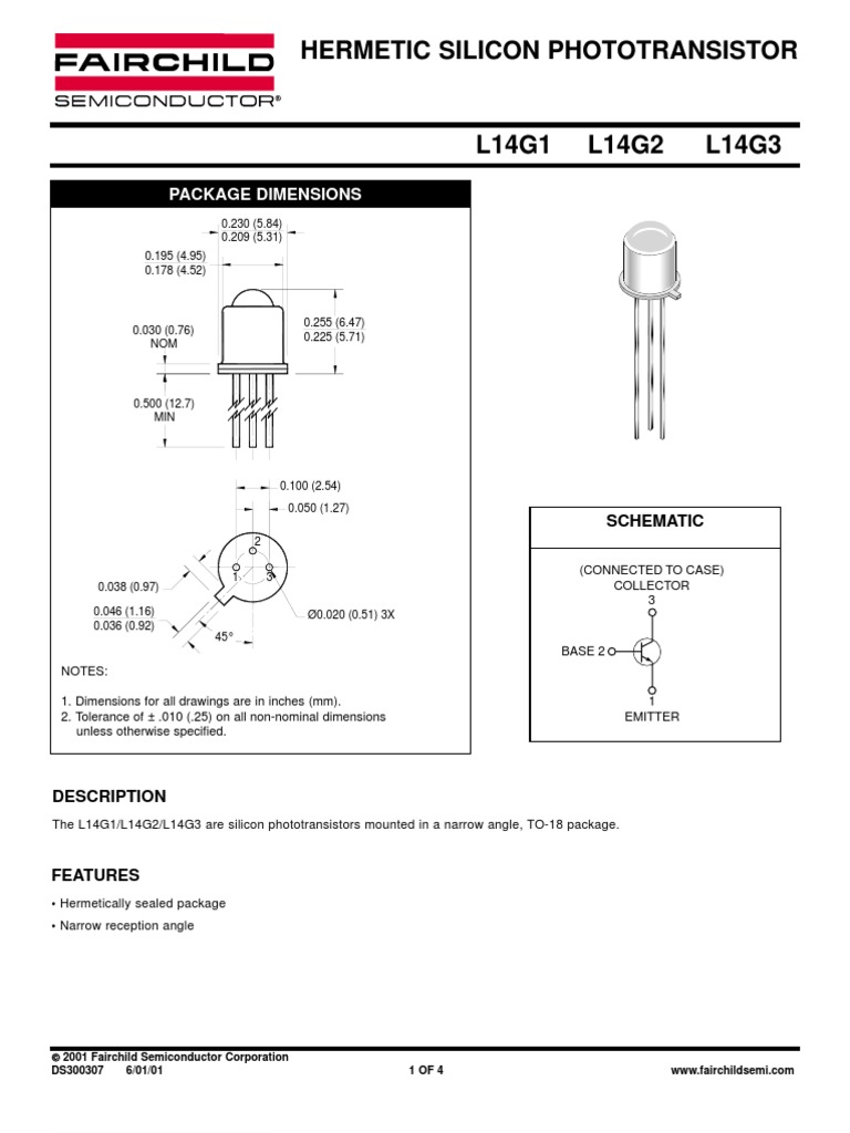 Hermetic Silicon Phototransistor | PDF | Electrical Components ...