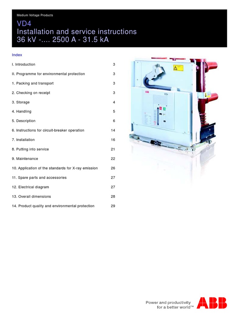 VD4 Breaker Manual | PDF | Electrical Connector | Insulator (Electricity)
