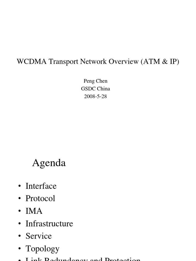 WCDMA Transport Network Overview ATM IP | PDF | Asynchronous Transfer Mode | Computer Network