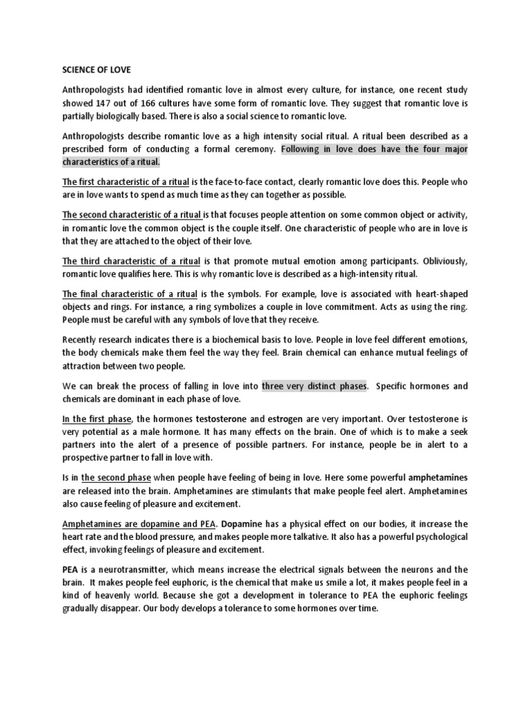 Science of Love | PDF | Romance (Love) | Rituals