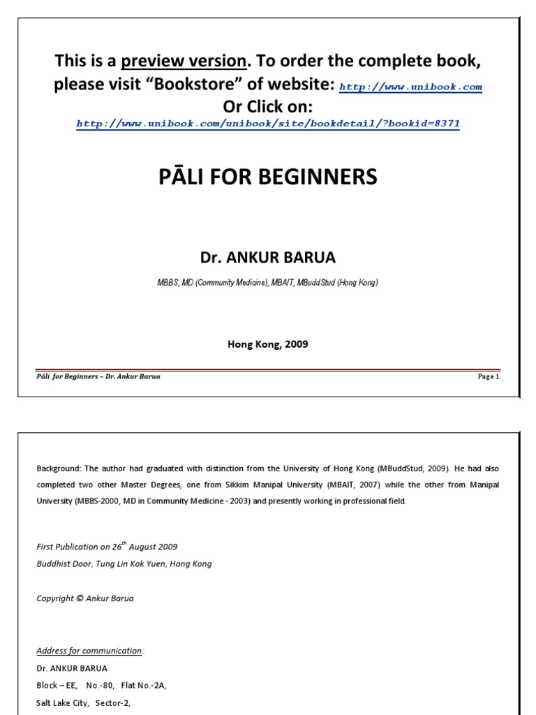 Pali For Beginners | PDF | Grammatical Gender | Adjective