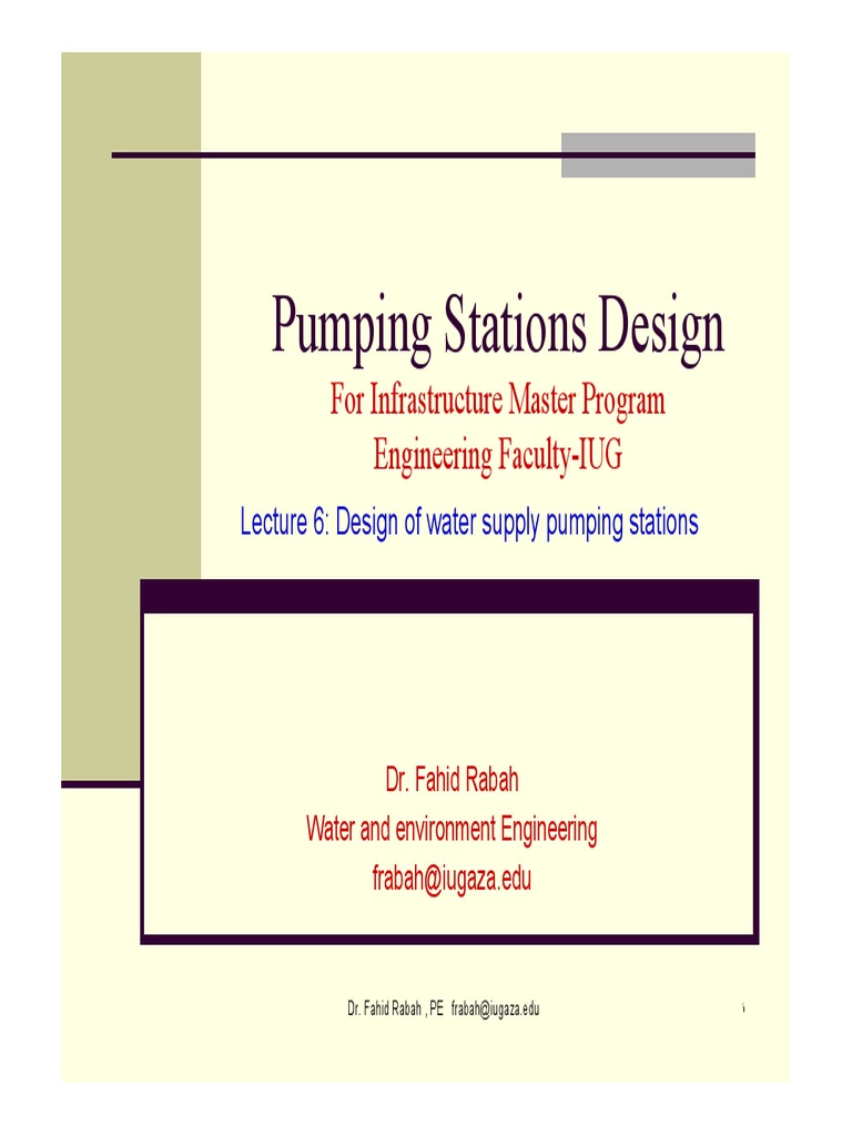 Pumping Stations Design Lecture 6 | PDF | Pumping Station | Pump