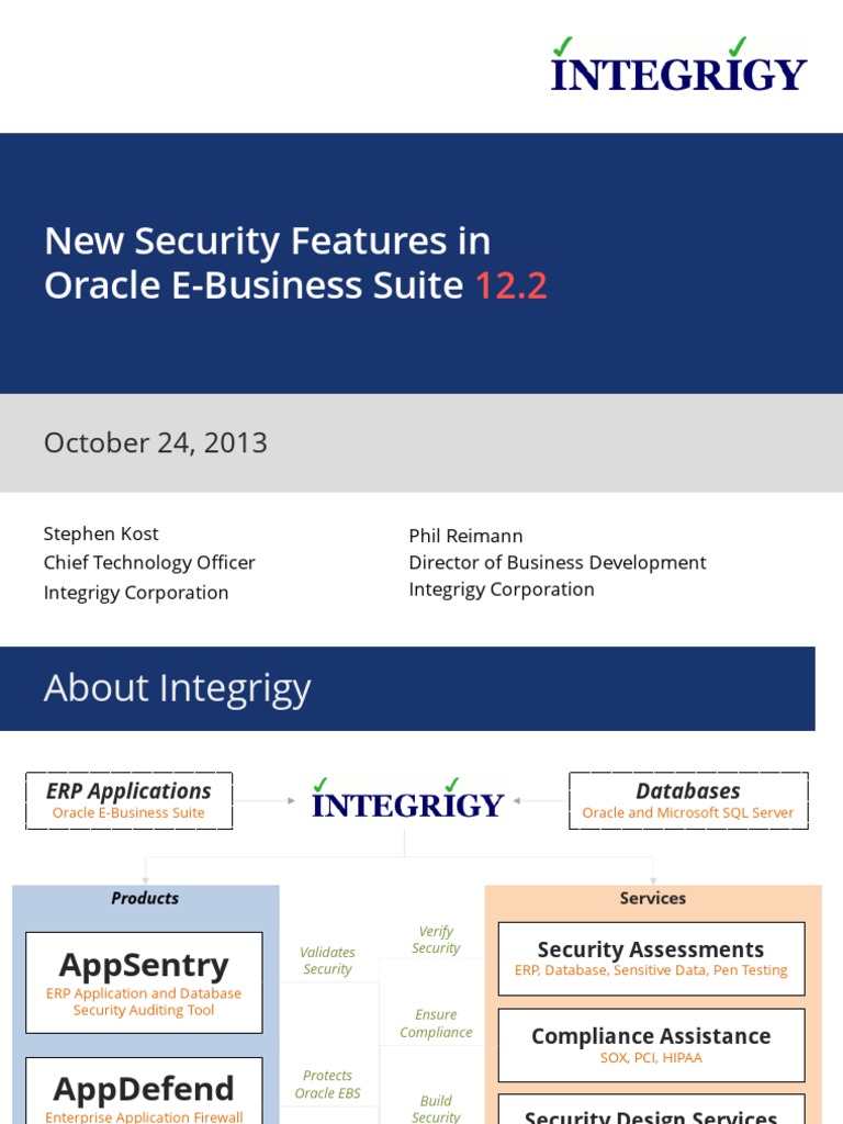 Integrigy New Security Features In Oracle Ebs 12 2 Pdf Java Server Pages Oracle Database