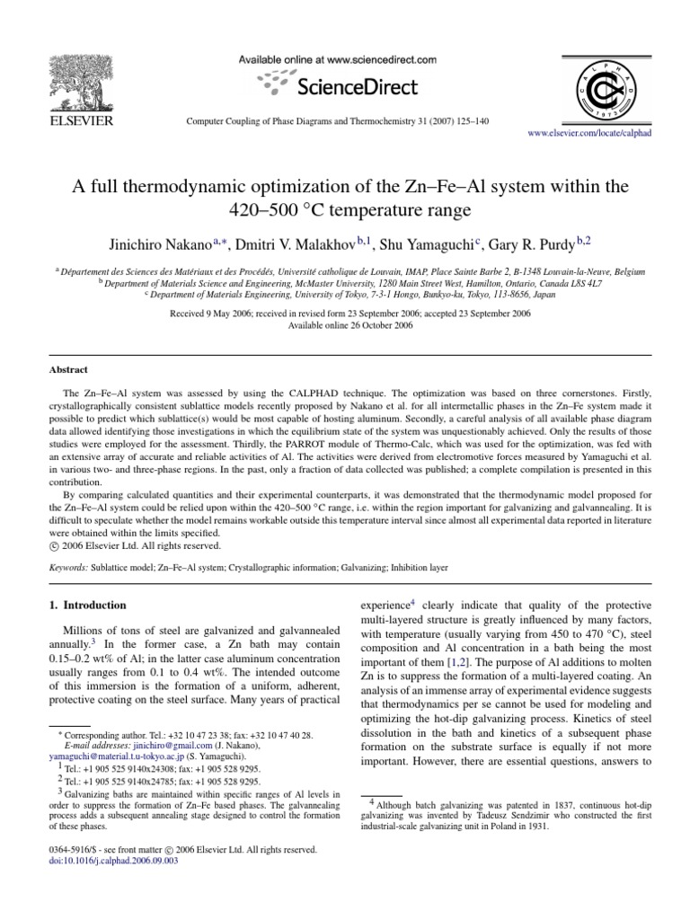 Zn-Fe-Al Phase Diagram Low Temp | PDF | Phase (Matter) | Chemical ...