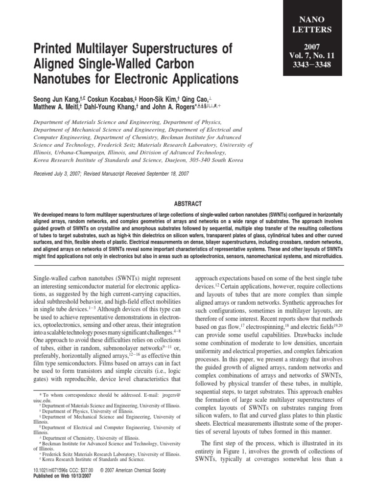 Materials Science Paper | PDF | Carbon Nanotube | Photolithography