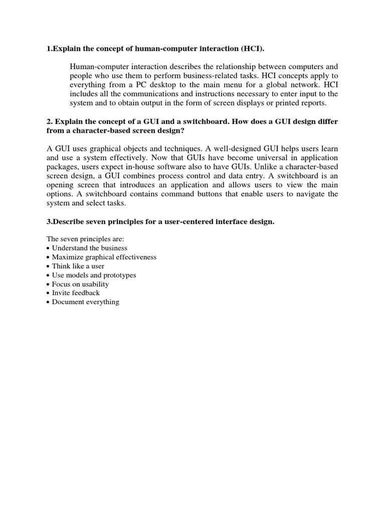 1.explain The Concept of Human-Computer Interaction (HCI) | PDF ...