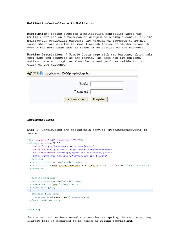 Multi Action Controller With Validation | PDF | Java Server Pages | Java Servlet