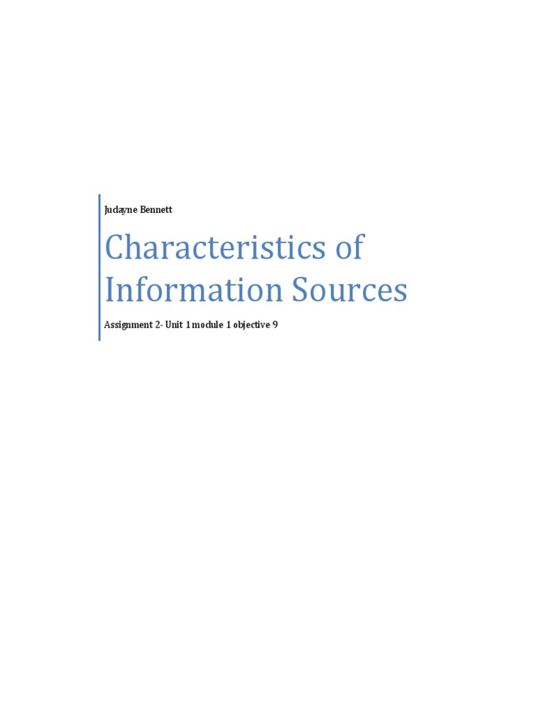 Characteristics of Information Sources Analysis | PDF | News | Newspapers