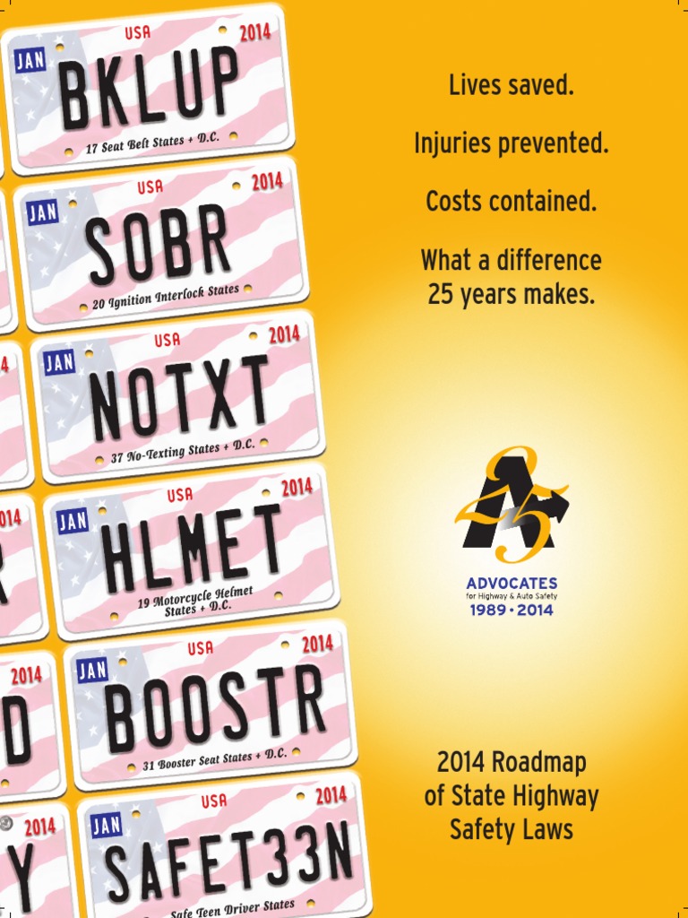 2014 Roadmap of State Highway Safety Laws | PDF | Seat Belt | Traffic ...
