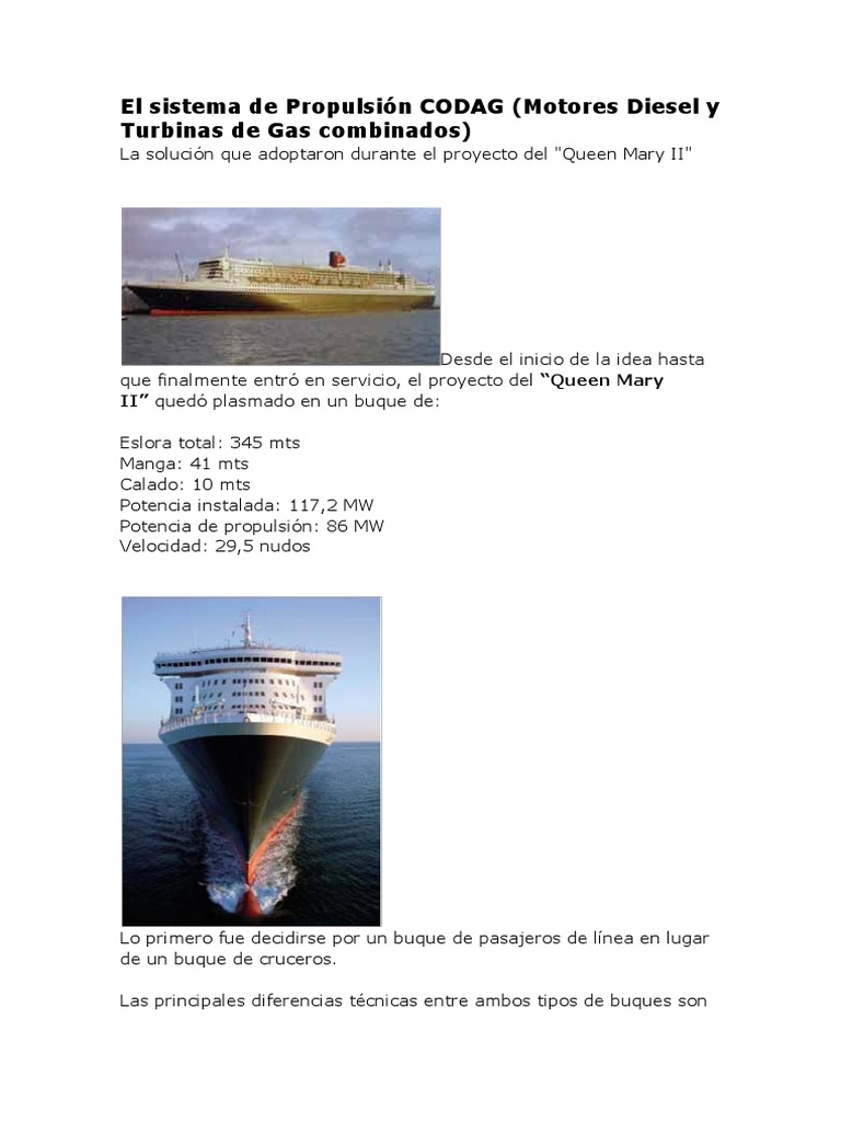 El Sistema de Propulsión CODAG | PDF | Motor de combustión interna ...